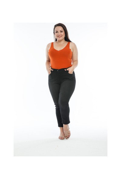 Era Lisa Full Likralı Bilek Boy Büyük Beden Kot Pantolon