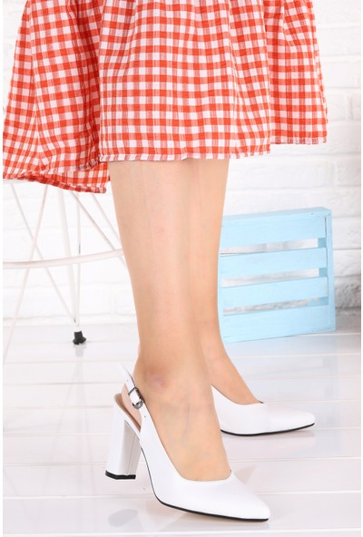 Ayakland 13600-11 Cilt 8 cm Topuk Kadın Sandalet Ayakkabı