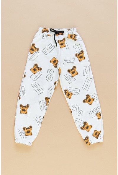 FullaModa Ayıcık Baskılı Çocuk Jogger Eşofman Altı