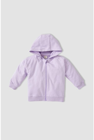 DeFacto Kız Bebek Kapüşonlu Uzun Kollu Pamuklu Sweat Hırka W8840A222SP DeFacto Kız Bebek Kapüşonlu Uzun Kollu Pamuklu Sweat Hırka W8840A222SP