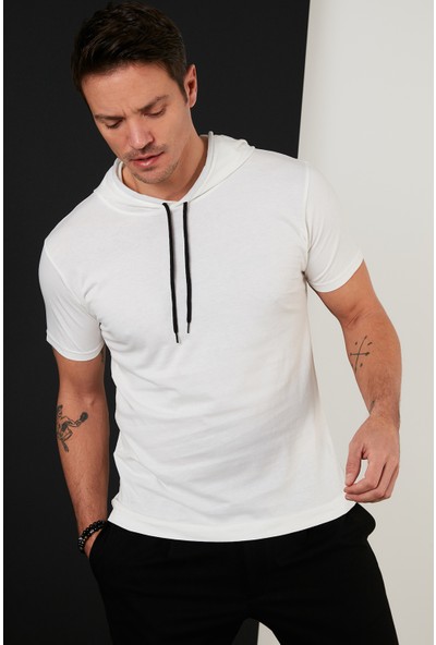 Buratti Pamuklu Kapüşonlu Slim Fit T Shirt Erkek T Shirt 5412021