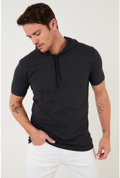 Buratti Pamuklu Kapüşonlu Slim Fit T Shirt Erkek T Shirt 5412021