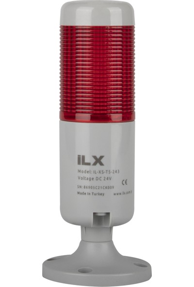 İLX Sesli Işıklı Kolon 1 Katlı Flaşör - Ø50 T5 Serisi 24 Vdc