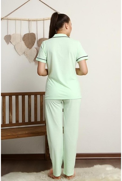 Ladymina Yeşil Hamile Lohusa Pijama Takımı