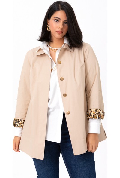 Galaxi Kadın Büyük Beden Astar Detaylı Trençkot 3051002 Bej Galaxi Kadın Büyük Beden Astar Detaylı Trençkot 3051002 Bej