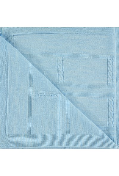 Misket Bebek Triko Tek Kat Battaniye 95X100 Mavi