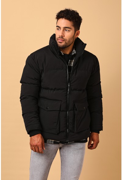 B Basicolic Erkek Siyah Şişme Mont