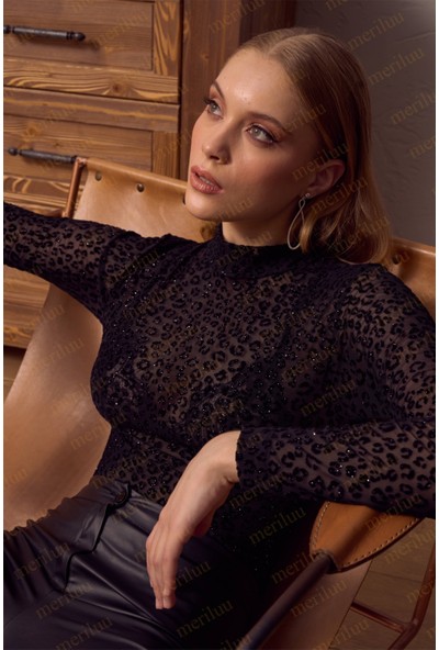 Meriluu BD0041 Fantezi Babydoll-Siyah-S