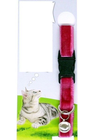 Durbuldum Kadife Dokulu Ayarlanabilir Çıngıraklı Kedi Tasması