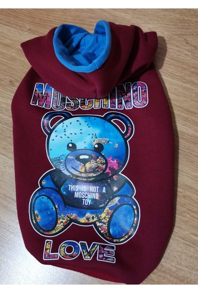 Atelyu Kedi Köpek Kıyafetleri Sweatshirt Bordo L