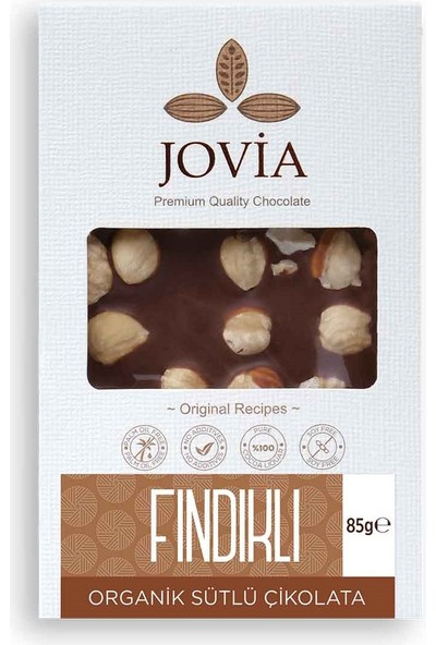 Joiva Organik Sütlü Çikolata-Fındıklı 85 gr