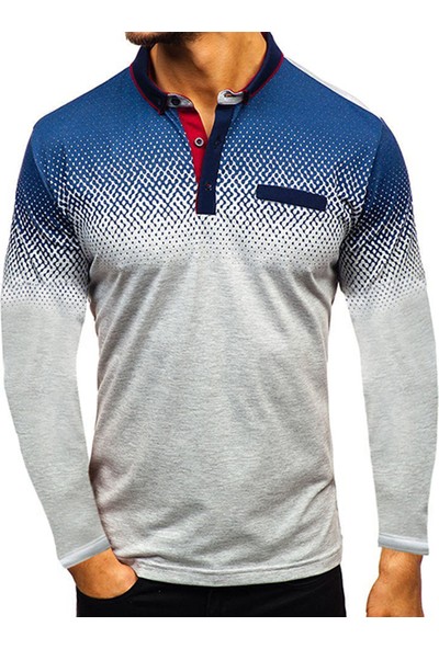 Vandorgirls Erkek Günlük Uzun Kollu Polo Gömlek Üst (Yurt Dışından)