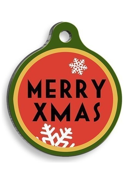 Durbuldum Christmas Serisi Merry Xmas Yuvarlak Kedi ve Köpek Künyesi Durbuldum Christmas Serisi Merry Xmas Yuvarlak Kedi ve Köpek Künyesi