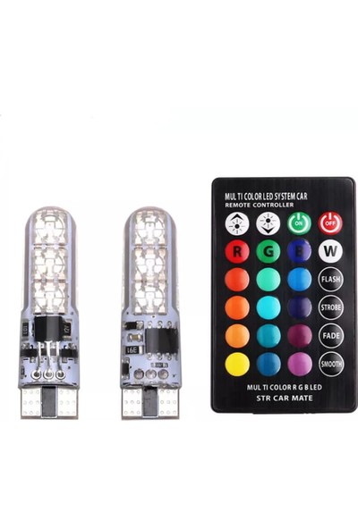 C6 Rgb Kumandalı T10 Park Ampulü Dipsiz Led Her Araca Uyar Süper Güç