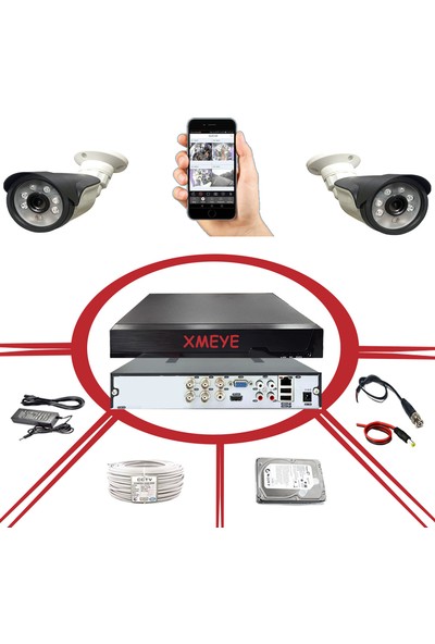 Bises 2' Li 5 Mp Sony Lens 1080P 6 Süperking LED Plastik Kasa Güvenlik Kamerası Seti_bs 2sk6