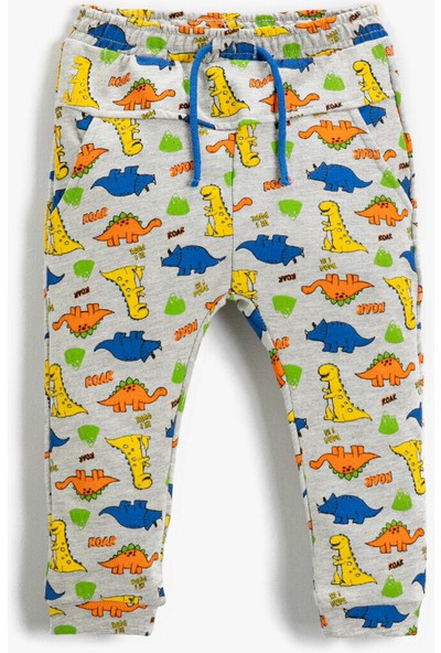 Koton Dinozor Baskılı Belden Bağlamalı Jogger Eşofman Altı Koton Dinozor Baskılı Belden Bağlamalı Jogger Eşofman Altı