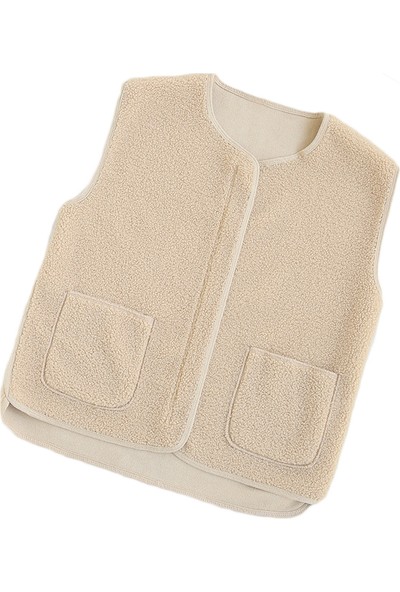 Luolaifushi Kadın Peluş Yelek Bej (Yurt Dışından)