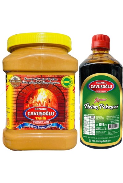 Bozkırlı Çavuşoğlu Odun Ateşinde Çifte Kavrulmuş Kepeksiz Bozkır Tahini 930 gr + Üzüm Pekmezi 1000 gr Bozkırlı Çavuşoğlu Odun Ateşinde Çifte Kavrulmuş Kepeksiz Bozkır Tahini 930 gr + Üzüm Pekmezi 1000 gr