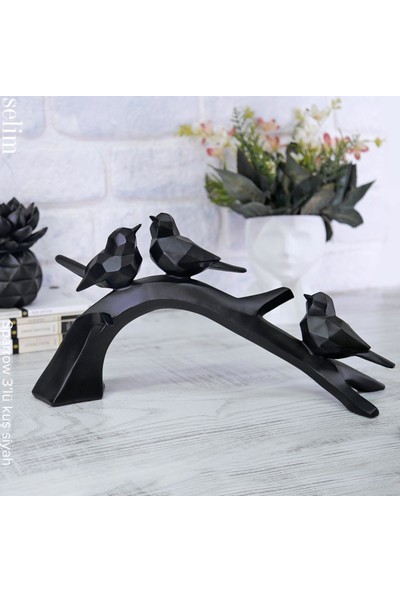 Selim Sparrow 3'lü Kuş Siyah Selim Sparrow 3'lü Kuş Siyah