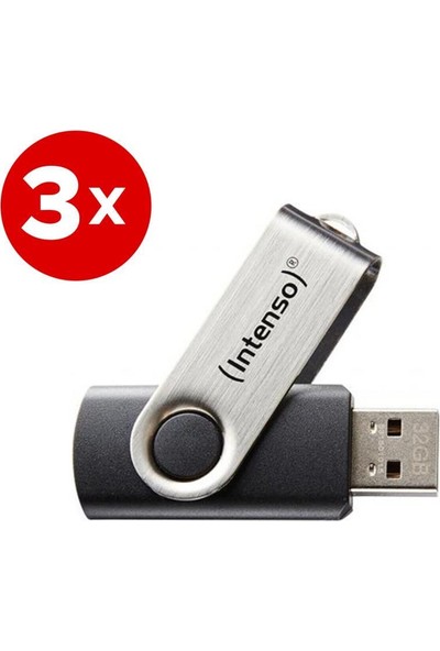 Intenso USB Flash 32GB Basic Line - 3 Adet Intenso USB Flash 32GB Basic Line - 3 Adet