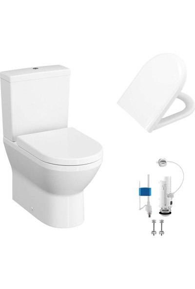 Vitra Integra Kanalsız Rimex Klozet+Vitra Duroplas Yavaş Kapak+Vitra Basmalı Iç Takım Vitra Integra Kanalsız Rimex Klozet+Vitra Duroplas Yavaş Kapak+Vitra Basmalı Iç Takım