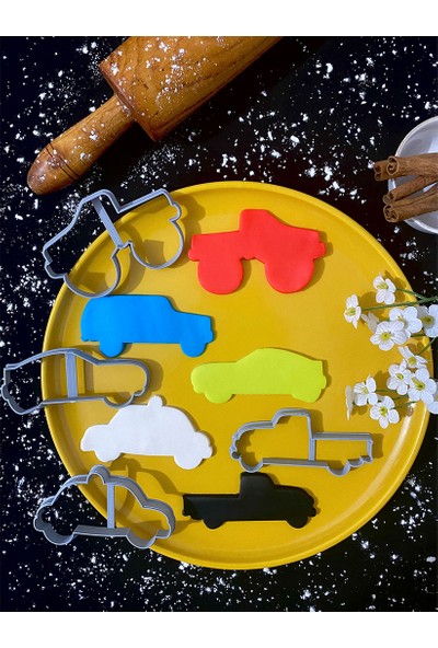 Arabalar 5'li Kurabiye Kalıbı Kurabiye Kesici Kurabiye Şekillendirici Seti Arabalar 5'li Kurabiye Kalıbı Kurabiye Kesici Kurabiye Şekillendirici Seti