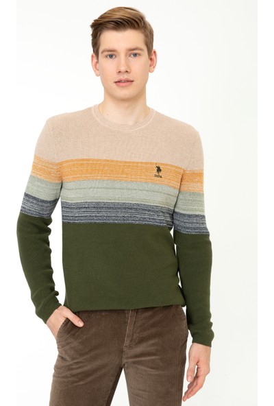 U.S. Polo Assn. Yeşil Triko Kazak 50237615-VR027 U.S. Polo Assn. Yeşil Triko Kazak 50237615-VR027