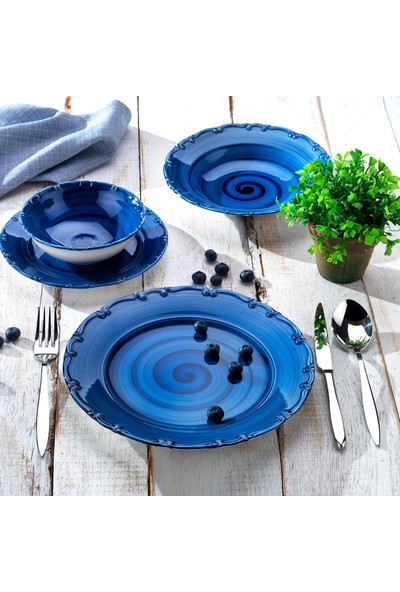 Schafer Lıana Yemek Takımı 24 Parça Mavi Schafer Lıana Yemek Takımı 24 Parça Mavi