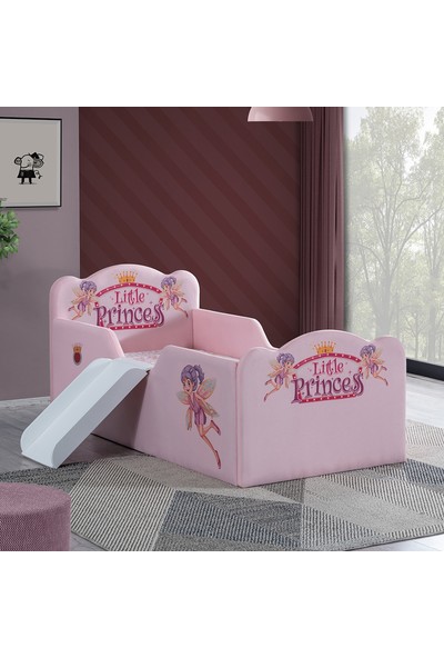 Setay Montessori Karyola, Princess Kaydıraklı Çocuk Karyolası, Kumaş Kaplı Montessori Yatak