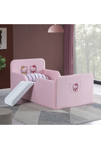 Setay Montessori Karyola, Kitty Kaydıraklı Çocuk Karyolası, Kumaş Kaplı Montessori Yatak Setay Montessori Karyola, Kitty Kaydıraklı Çocuk Karyolası, Kumaş Kaplı Montessori Yatak