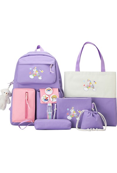 Incendio 2022 Yeni Stil Tuval Öğrenci Okul Çantası Koreli Rahat Okul Çantası Beş Parçalı Bilgisayar Sırt Çantası Kadın (Yurt Dışından) Incendio 2022 Yeni Stil Tuval Öğrenci Okul Çantası Koreli Rahat Okul Çantası Beş Parçalı Bilgisayar Sırt Çantası Kadın (Yurt Dışından)