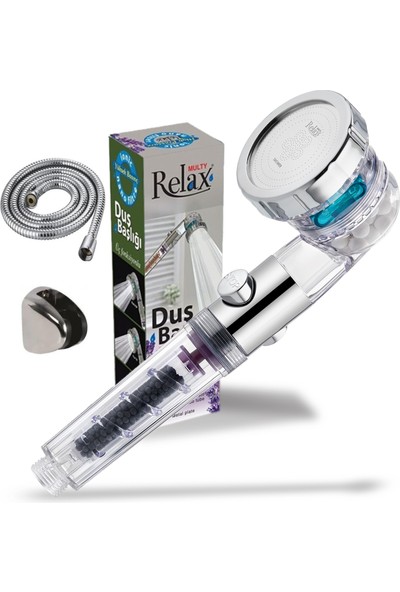 Relax Shower Multy Üç Fonksiyonlu Start Stop Ayarlı Nano Filtreli Tasarruflu Duş Başlığı & Hortum ve Askı Aparatlı Set Relax Shower Multy Üç Fonksiyonlu Start Stop Ayarlı Nano Filtreli Tasarruflu Duş Başlığı & Hortum ve Askı Aparatlı Set