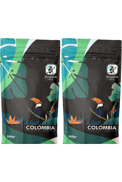 Bongardi Coffee Colombiya Yöresel Filtre Kahve 2 x 200 gr Öğütülmüş Kolombiya Kahvesi