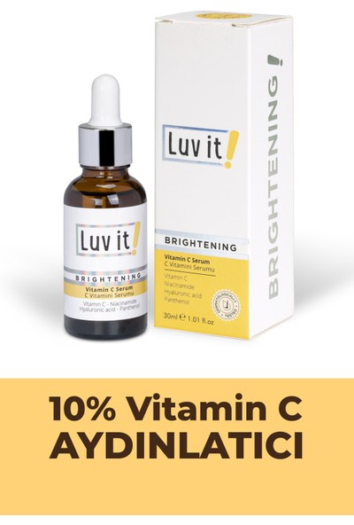 Luv it! Aydınlatıcı C Vitamini Serumu (Vitamin C + Hyaluronic Acid + Panthenol + Niacinamide) 30 ml