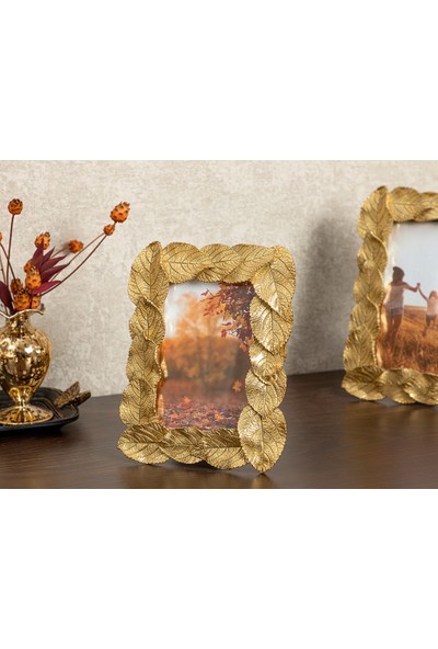 English Home Autumn Leaf Çerçeve 16X21X2 cm Gold