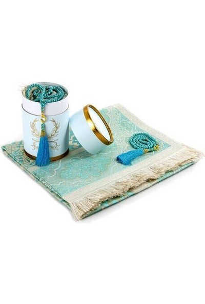 Nehir Hediyelik Silindir Kutulu Seccade Tesbih Seti Nehir Hediyelik Silindir Kutulu Seccade Tesbih Seti