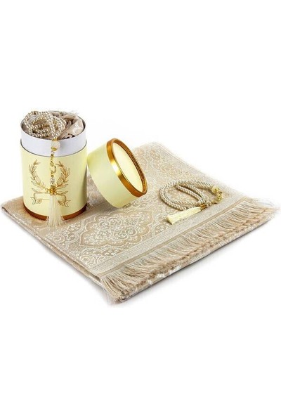 Nehir Hediyelik Silindir Kutulu Seccade Tesbih Seti Nehir Hediyelik Silindir Kutulu Seccade Tesbih Seti