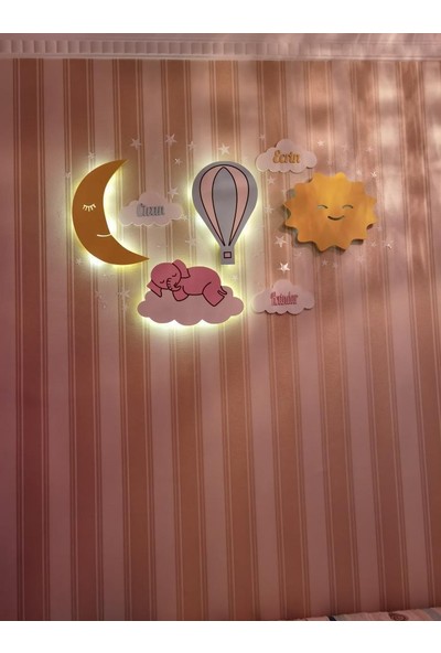 Neşeli Dükkan Çocuk Odası Dekoratif Gece Lambası Pano