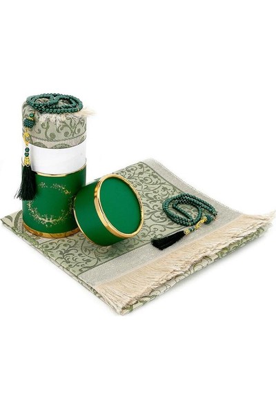 Nehir Hediyelik Silindir Kutulu Seccade Tesbih Seti Nehir Hediyelik Silindir Kutulu Seccade Tesbih Seti