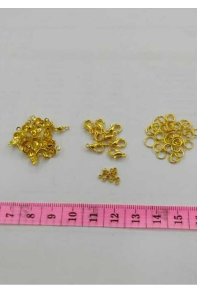 Ztt Bileklik Kolye Kapama Sıkma Seti Gold Renk 20 Takım (Yengeç Kapama --Papağan Klips --Halka ) Ztt Bileklik Kolye Kapama Sıkma Seti Gold Renk 20 Takım (Yengeç Kapama --Papağan Klips --Halka )
