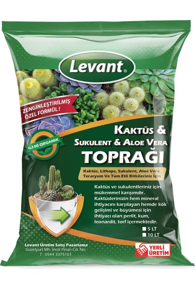 Levant Özel Karışım Kaktüs ve Sukulent Toprağı 10 Lt