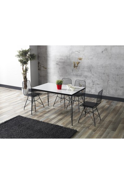 Trendy Assel Asena Yemek Masası Takımı (60 x 120 Cm) Trendy Assel Asena Yemek Masası Takımı (60 x 120 Cm)