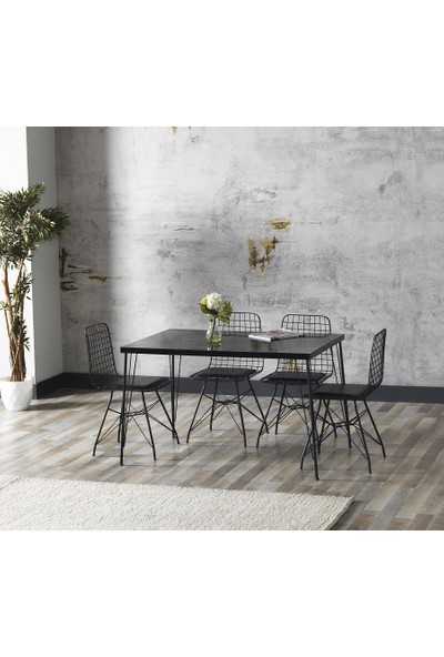 Trendy Assel Asena Yemek Masası Takımı (60 x 120 Cm) Trendy Assel Asena Yemek Masası Takımı (60 x 120 Cm)