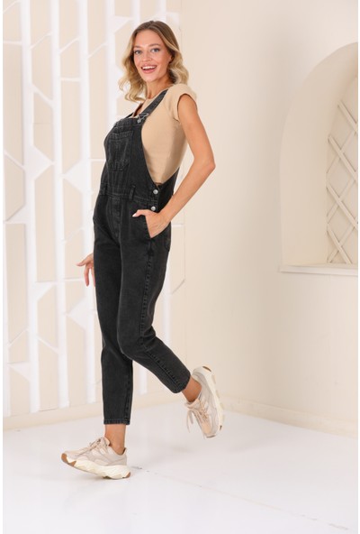 Modesta Kadın Denim Bahçıvan Tulum