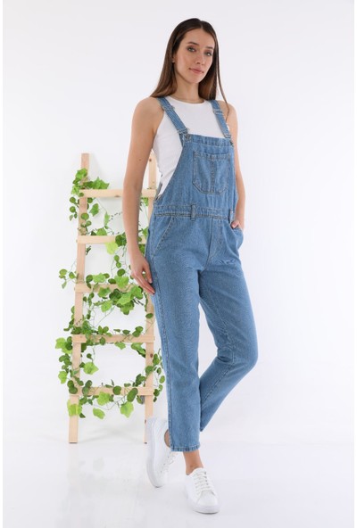 Modesta Kadın Denim Bahçıvan Tulum