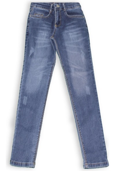 Tati 4217 Tati Likralı Kız Kot Pantolon 13-17 Yaş (Koyu Kot) Mavi