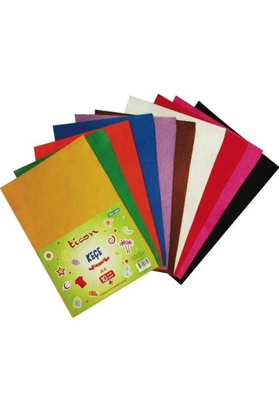 Ticon Ticon Yapışkanlı Keçe 10 Renk Karışık Paket Ticon Ticon Yapışkanlı Keçe 10 Renk Karışık Paket