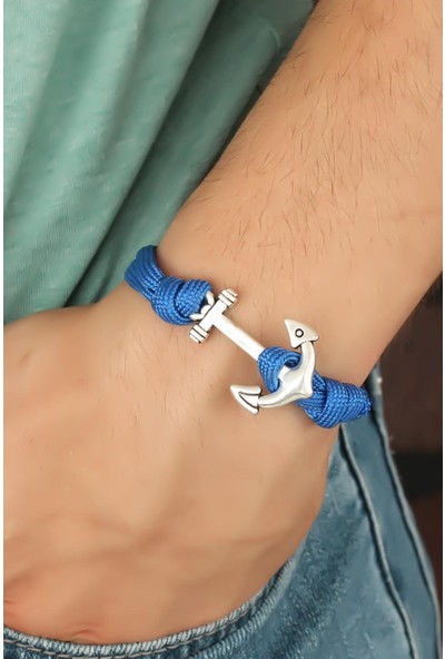 Moco Mavi Renk Metal Çapalı Erkek Bileklik Moco Mavi Renk Metal Çapalı Erkek Bileklik