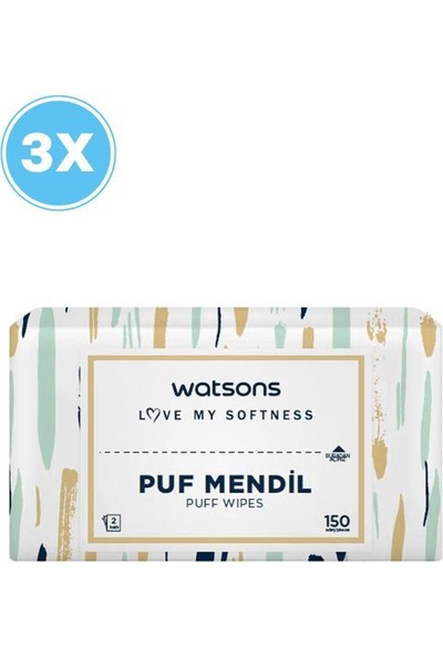 Watsons Puf Mendil 150S x 3'lü