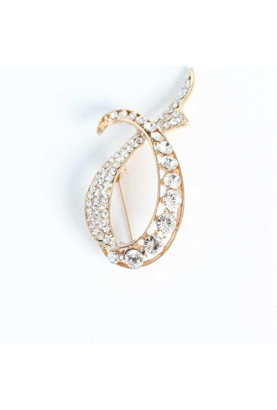 Moco Zirkon Taşlı Metal Broş Moco Zirkon Taşlı Metal Broş